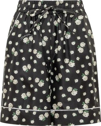 Dolce & Gabbana Femme, Shorts, Noir, Taille: 40 FR Shorts en soie &agrave; imprim&eacute; floral