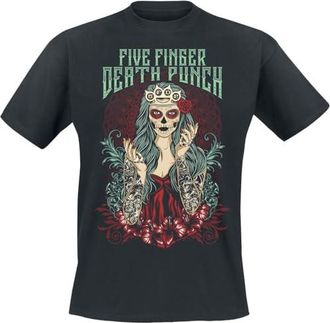 Five Finger Death Punch Lady Muerta Homme T-Shirt Manches Courtes Noir M