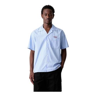Neighborhood Chemise de travail &agrave; manches courtes ray&eacute;e - Homme - Chemises - Bleu - Taille: M