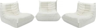 Habitat et Jardin 3er-Set modulare Sessel f&uuml;r Sofas Velasca aus Strukturiertem Stoff - Wei&szlig;