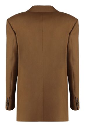 Max Mara Womens Palanca Double-Breasted Blazer Brown Virgin Wool Blazers Jacket