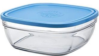 Duralex Saladier Carre 23Cm avec couvercle Bleu Lys