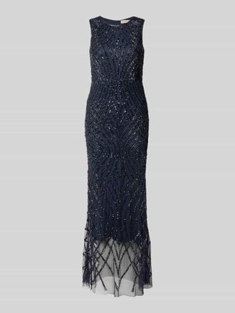 Lace & Beads Maxikleid mit Perlen und Rundhalsausschnitt