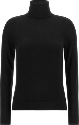 Ralph Lauren Col roul en soie m&eacute;lang&eacute;e - Femme - Pulls - Noir - Taille: 40 FR