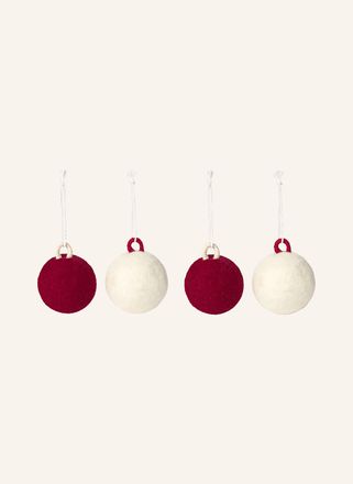 Lorena Canals Lorena Canals 4er-Set Weihnachtskugeln weiss