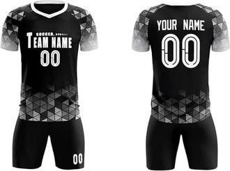 Generic Kit de football personnalis&eacute; pour enfants, hommes, femmes, jeunes, maillot et short de football avec num&eacute;ro de nom et logo de l&eacute;quipe, 3 &agrave; 5, L