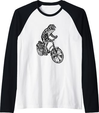 Seembo Frosch Radfahren Fahrrad Lustig Radfahrer Reptilien Biking Bike Raglan