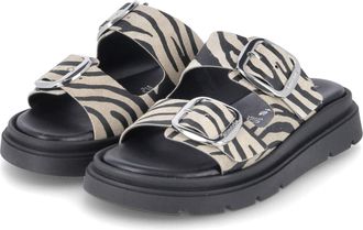 Tamaris Damen Pantolette in schwarz-Kombi - Gr. 42