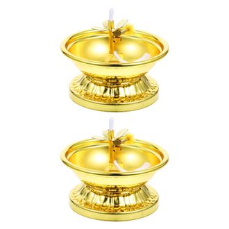 Valiclud 2st&uuml;cke &Ouml;llampe &Ouml;l Verstellbare Dekorative Butterlampe Traditionelle Kleine &Ouml;llampe f&uuml;r Innenr&auml;ume Buddhistische Artikel als &Ouml;llaterne