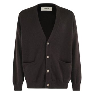 A Paper Kid Homme, Pulls, Brun, Taille: L Cardigan Marron &agrave; Col V avec Poches