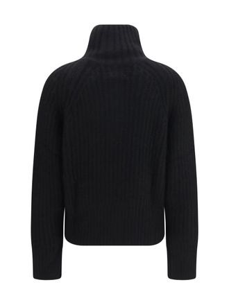 Allude Womens Ribbed Troyer Sweater With Zip 90 Kashmir-Capra Hircus; Silk Kashmir/capra