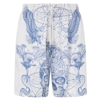 Philipp Plein Homme, Shorts, Blanc, Taille: XS Nylon Shorts Tattoo