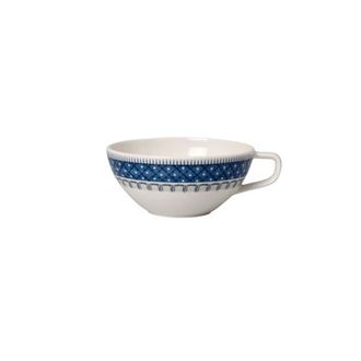 Villeroy & Boch Villeroy und Boch Casale Blu Teetasse, 240 ml, Premium Porzellan, Weiß/Blau