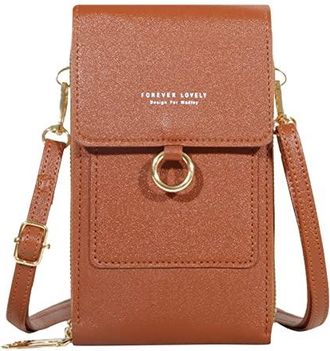 Generic Sac à bandoulière décontracté pour femme - Sac à bandoulière réglable avec fenêtre visuelle pour téléphone portable - Sac à bandoulière en cuir pour f
