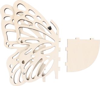 BESPORTBLE Schmetterlingsf&ouml;rmiges Holz Eckregal Schwebendes Wandregal aus Stabilem Holz Dekoratives B&uuml;cherregal f&uuml;r Schlafzimmer und Wohnzimmer