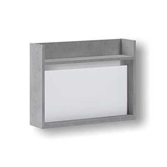 Oresteluchetta Verdeckter Moore versenkbarer Schreibtisch, Holz, Weiße Lärche Beton, H.80, x L.60 x P.19,6