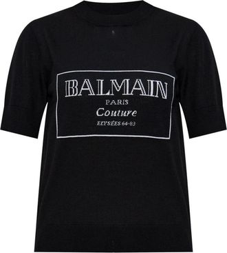 Balmain Femme, Tops, Noir, Taille: 36 FR Couture Two-Tone Knit Top
