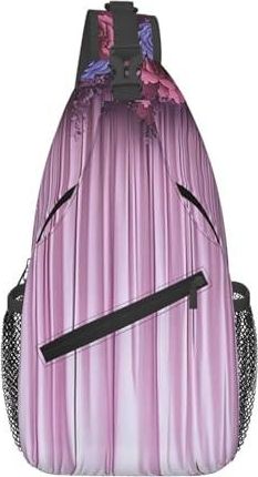 Generic Sac &agrave; dos &agrave; bandouli&egrave;re motif floral luxuriant avec fleurs roses et violettes - Sac &agrave; dos de voyage pour homme - Sac &agrave; dos de randonn&eacute;e