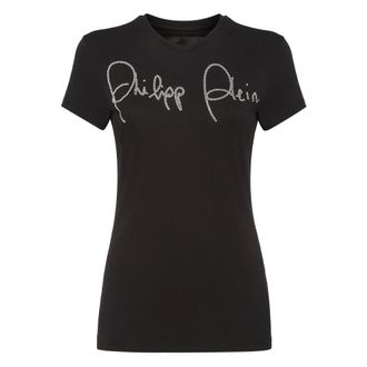Philipp Plein Femme, Tops, Noir, Taille: 40 FR T-Shirt Col Rond