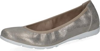 Caprice Damen Ballerinas Runde Spitze Elegant, Beige (Taupe Metallic), 37 EU