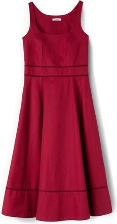 Motivi Femme, Robes, Rouge, Taille: 38 FR Robe &eacute;vas&eacute;e en popeline avec ajour&eacute;