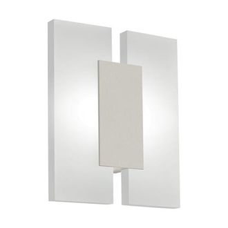 Eglo Applique LED Metrass 2, plafonnier 2 flammes, applique en aluminium et plastique en nickel mat, finition satinée, lampe de salon LED blanc chaud