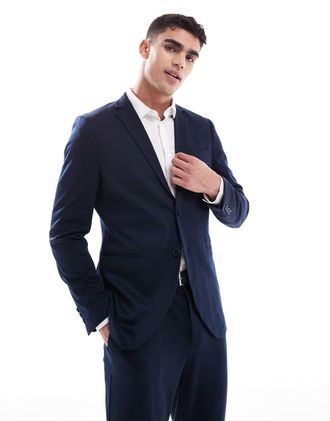 Jack & Jones Veste de costume ajustée en jersey - Bleu marine