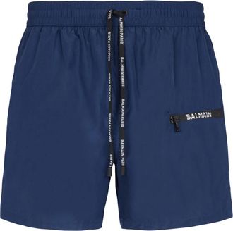 Balmain Homme, Maillots de bain, Bleu, Taille: 2XL Short de bain &agrave; logo