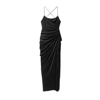 Versace Femme, Robes, Noir, Taille: 38 FR Robe drap&eacute;e en jersey de viscose