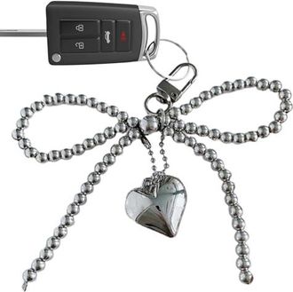 Generic Porte-cl&eacute;s avec perles - Porte-cl&eacute;s d&eacute;coratif, &eacute;l&eacute;gant pendentif avec perles dimitation, accessoire pour cl&eacute;s, sac &agrave; main, sac &agrave; main | Cadeau &eacute;l&eacute;gant