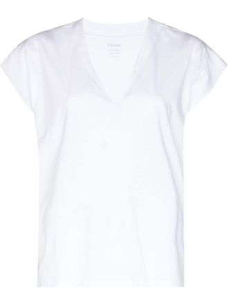 Frame Denim t-shirt à col v - Blanc