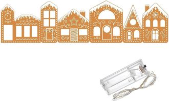 Generico Weihnachtsdorf, faltbar, mit Lichterketten, Lebkuchenh&auml;user, Tischdekoration f&uuml;r Schlafzimmer, B&uuml;ro, Wohnung, Gesch&auml;ft, Weihnachtsfeier, K&uuml;che