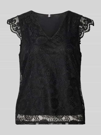 Pieces Regular Fit Blusentop mit Spitzenbesatz Modell OLLINE