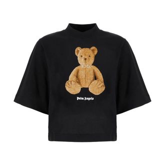 Palm Angels Boxy T-Shirt mit B&auml;ren-Print - - Tops - Damen - Schwarzk - S