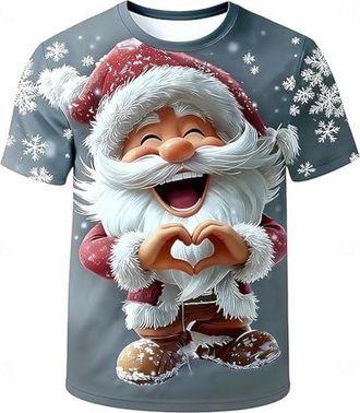 Generic T-shirts de No&euml;l pour hommes rennes dautomne T-shirt confort nain col rond pull respirant nain imprim&eacute; v&ecirc;tements, X01-03, 3XL