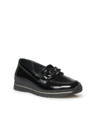 Pediconfort Mocassins en Cuir cha&icirc;nette Fantaisie - Femme - Taille : 41 - Couleur : Vernis Noir