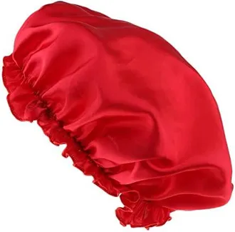 Harayaa Femmes Silky Bonnet Stretch Hair Loss Sleep Hair Cover Chemo Hat, rouge, comme décrit