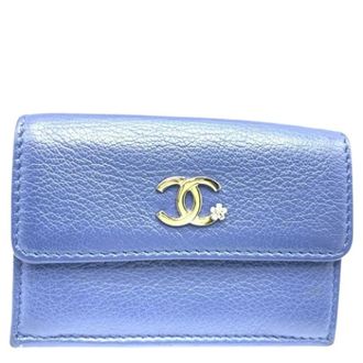 Chanel Portefeuille tri-fold Pre-owned - Femme - Pre-owned - Bleu - Taille: ONE Size