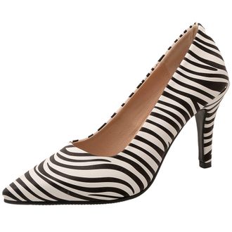 Smilice Damen Slip-On Kleid Pumps Elegante High Heels mit Spitzen Zehen (Zebra-Druck, 35)