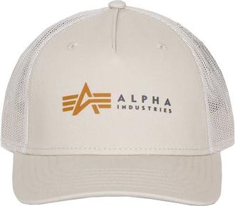 Alpha Industries Alpha Industries Label Trucker Cap Casquette pour Hommes Jet Stream White