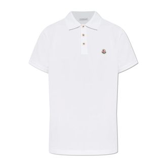 Moncler Homme, Tops, Blanc, Taille: 3XL Polo Avec &Eacute;cusson Logo