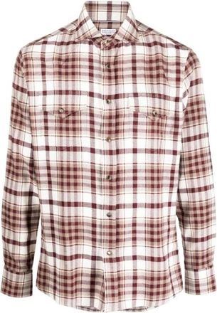 Brunello Cucinelli Homme, Chemises, Multicolore, Taille: S Casual Shirt