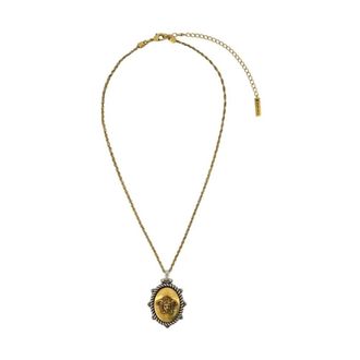 Versace Femme, Accessoires, Jaune, Taille: ONE Size Collier pendentif Medusa ovale