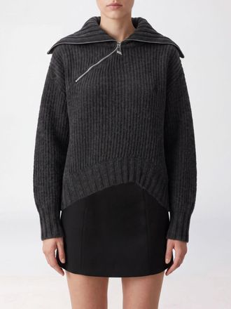 The Attico Polo en maille en laine vierge et cachemire coupe d&eacute;contract&eacute;e avec zip