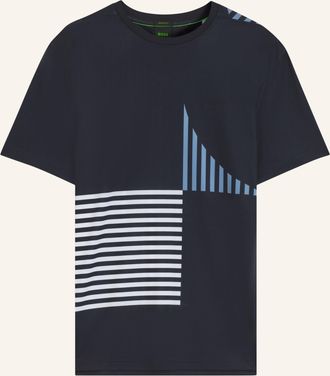 HUGO BOSS T-Shirt Tee Striped c1 Regular Fit blau