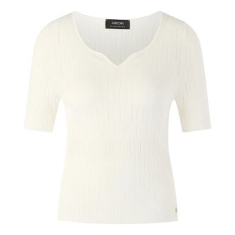 Marc Cain Femme, Tops, Beige, Taille: 40 FR Pull Court en Maille Stretch Viscose