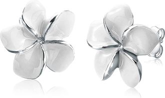 Elli Damen-Ohrstecker Frangipani Blüte 925 Sterling Silber 304821112
