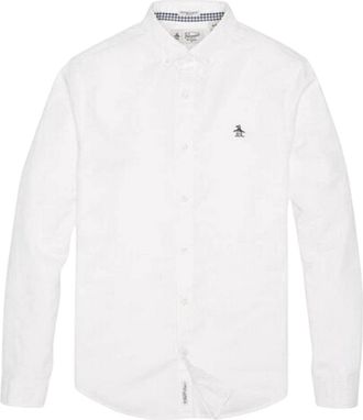 Original Penguin Herren Sticker Pete EcoVero Langarmshirt (Helles Wei&szlig;)