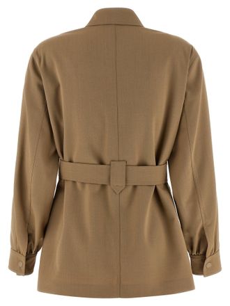 Max Mara Womens Beige Virgin Wool Blouse
