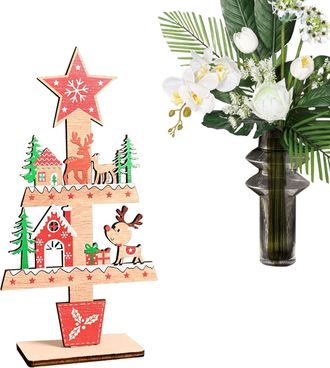 Generic Rustikale Weihnachtstischdekoration - Dekoration von Rentieren aus Holz, Dekoration für den Urlaub | Saisonaler Tischaufsatz, Bauernhofregal- für Zuha